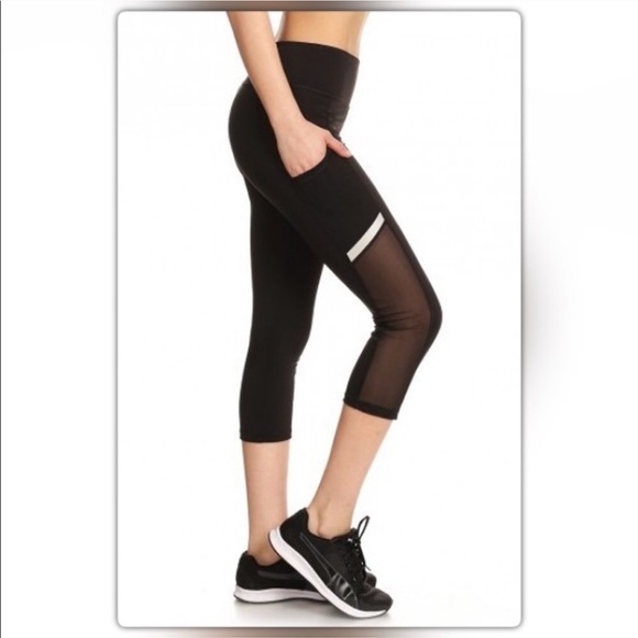 The NEW Boutique | Pants & Jumpsuits | Black Mesh Cut Out Athletic ...